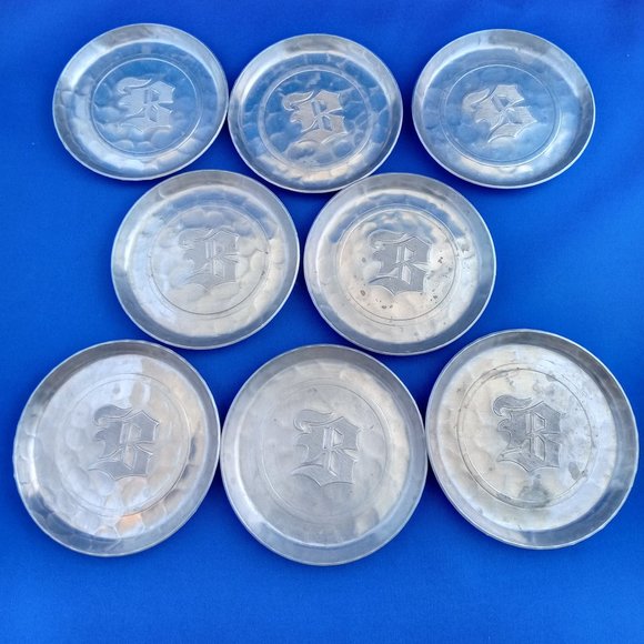 original vintage | Dining | Vintage Mid Century Aluminum Coaster Set Of ...